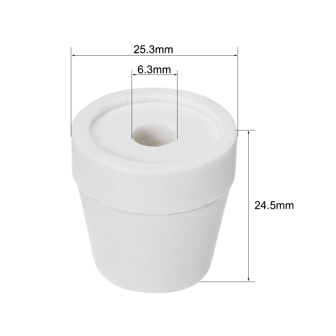 6.3mm Dia Ceramic Tapered Insulators Beads Alumina Porcelain Stepped ...