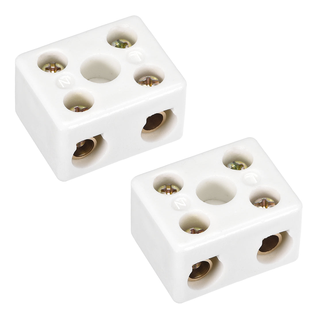 Uxcell 2 Way Ceramics Terminal Blocks High Temp Porcelain Ceramic ...