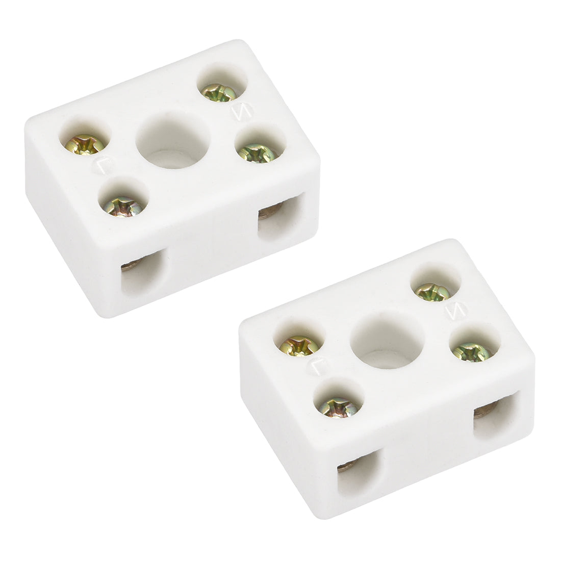 Uxcell 2 Way Ceramics Terminal Blocks High Temp Porcelain Ceramic ...