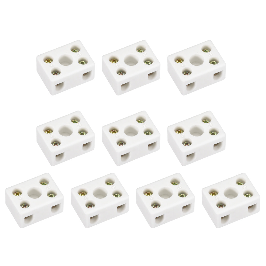 Uxcell 2 Way Ceramics Terminal Blocks High Temp Porcelain Ceramic ...