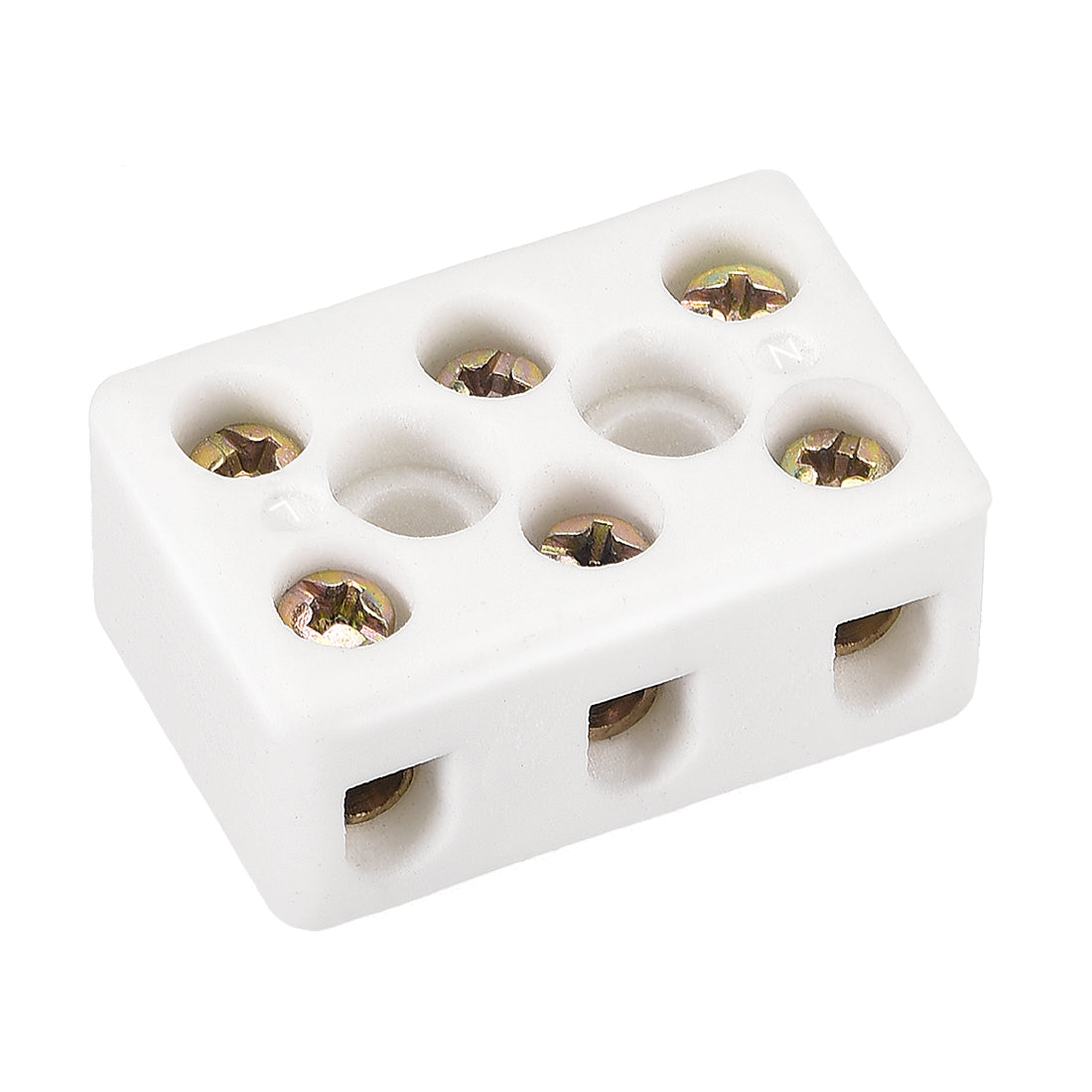 Uxcell 3 Way Ceramics Terminal Blocks High Temp Porcelain Ceramic ...