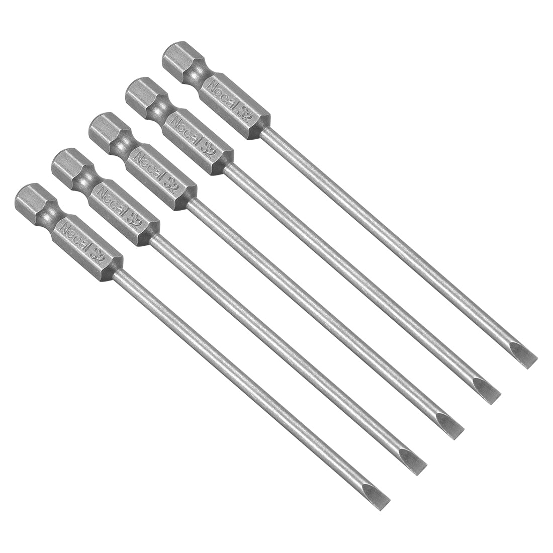 Slotted Tip Magnetic Flat Head Screwdriver Bits, Hex Shank S2 Power ...