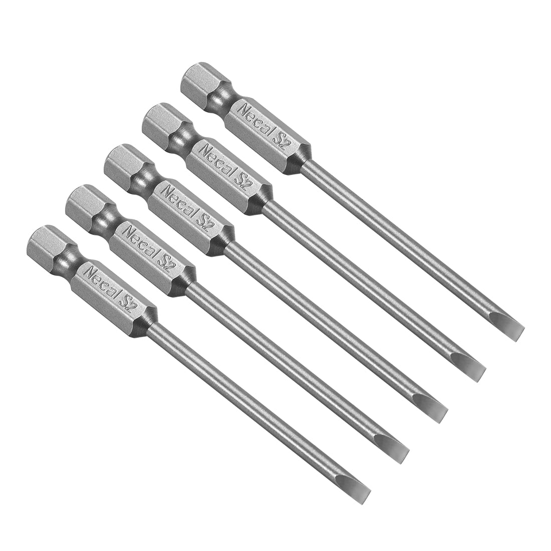 Slotted Tip Magnetic Flat Head Screwdriver Bits, Hex Shank S2 Steel ...