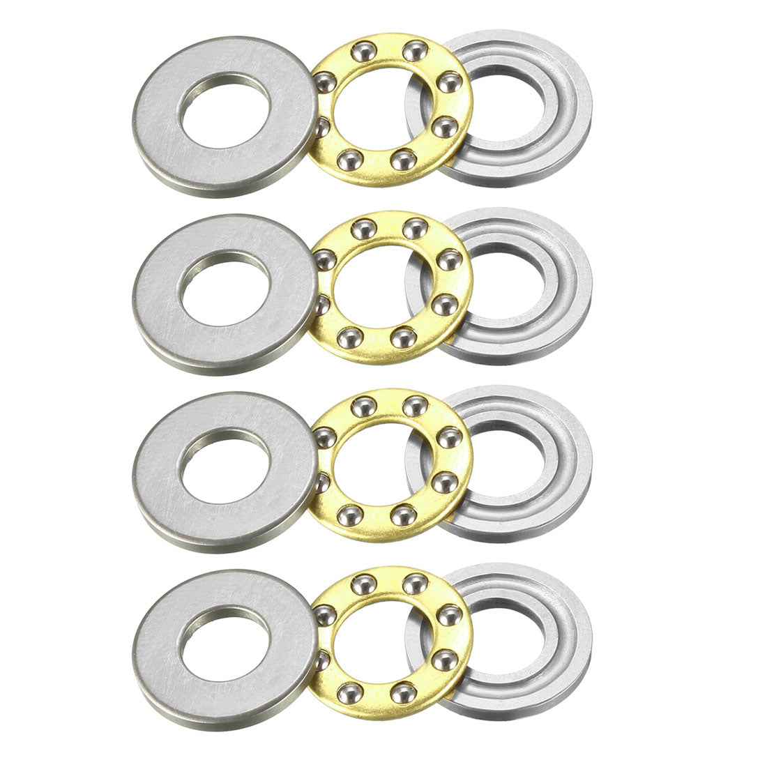 Uxcell F7-15M Miniature Thrust Ball Bearings 7x15x5mm Chrome Steel 4pcs ...