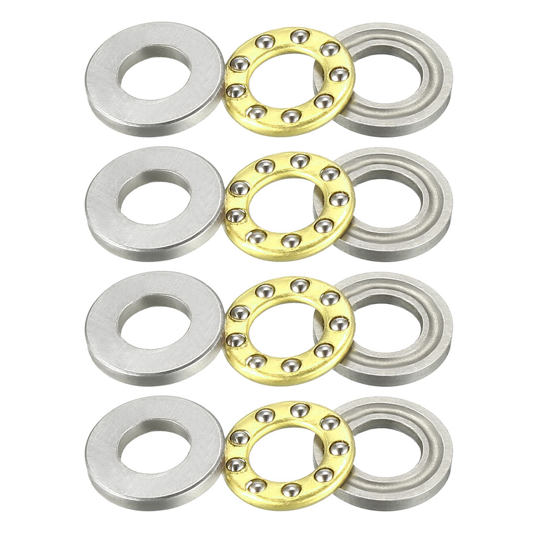 Uxcell F5-10M Miniature Thrust Ball Bearings 5x10x4mm Chrome Steel 4pcs ...