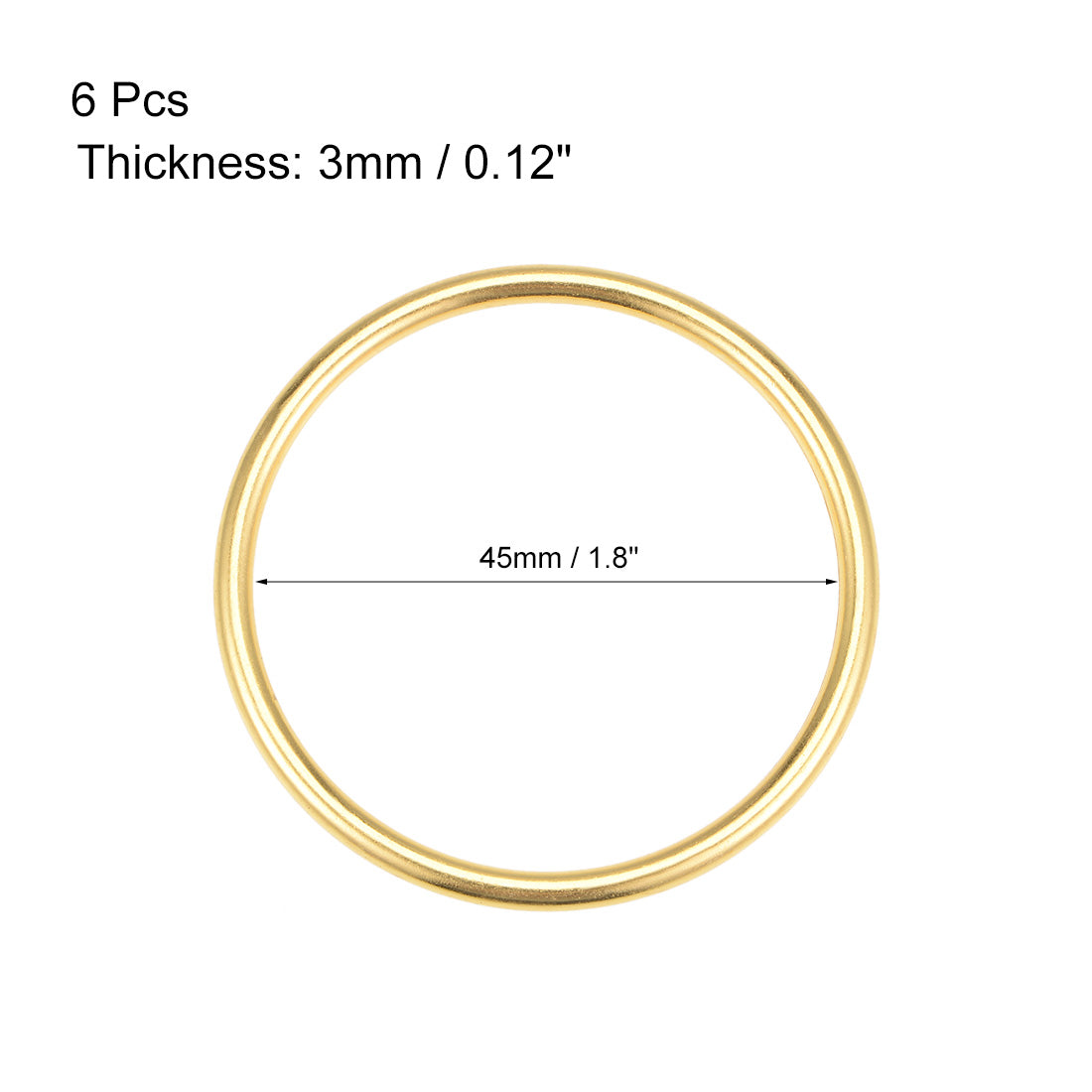 Uxcell O Ring Buckle 45mm(1.8") ID 3mm Thickness Zinc Alloy O-Rings for ...