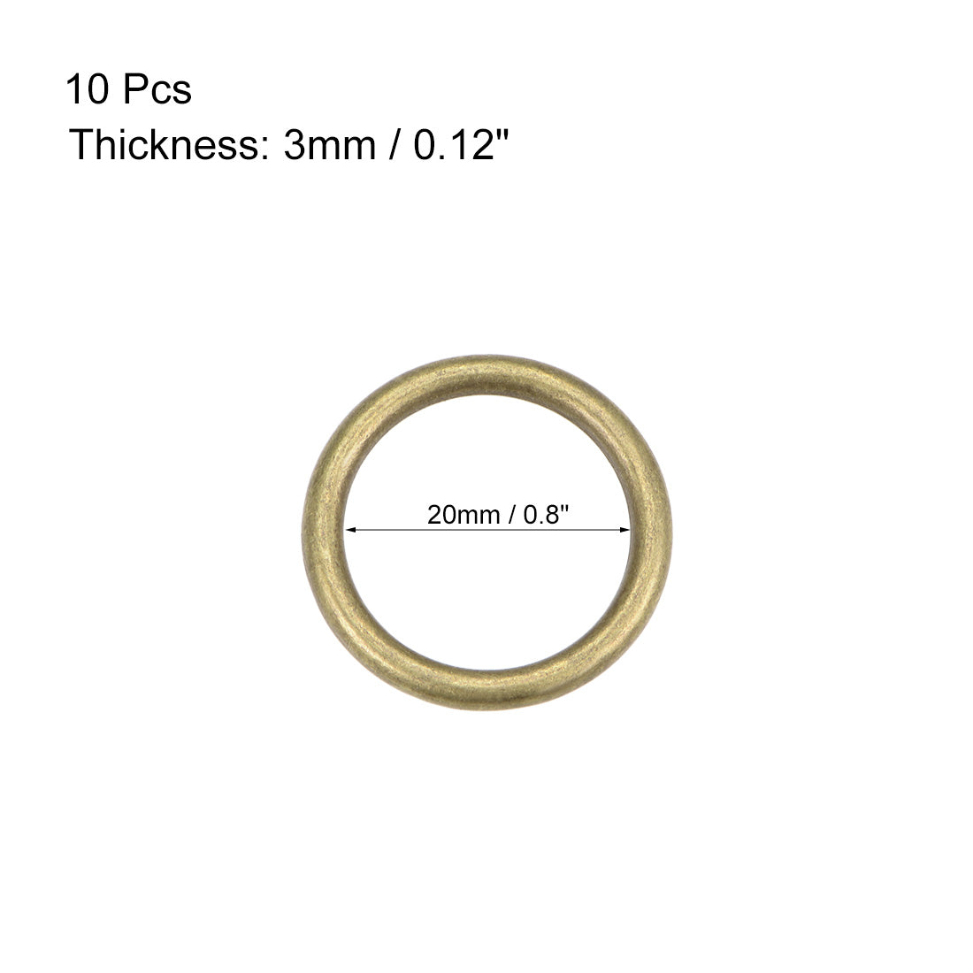 Uxcell O Ring Buckle 20mm(0.8") ID 3mm Thickness Zinc Alloy O-Rings for ...
