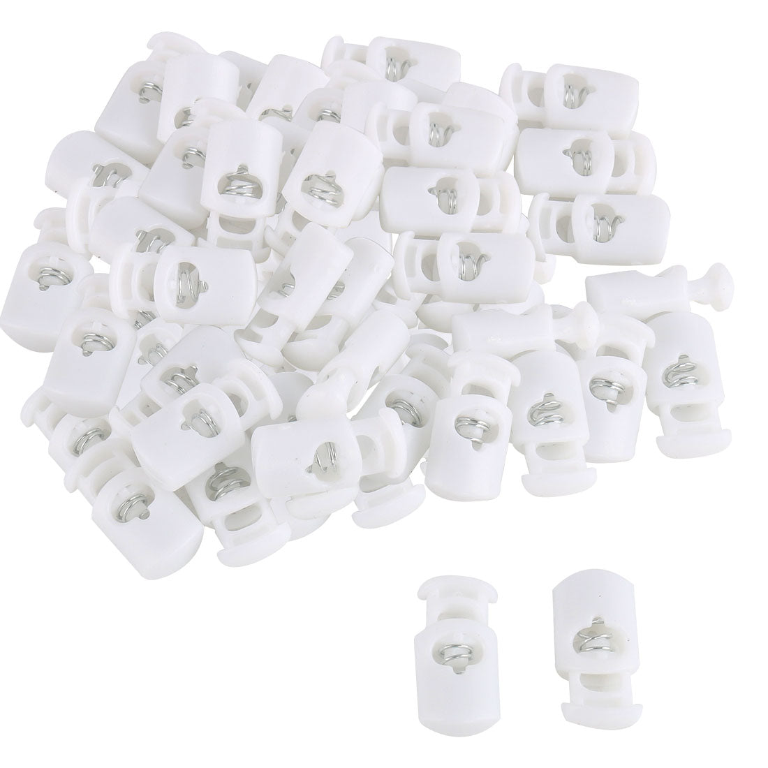 Uxcell 100pcs Plastic Cord Locks Stopper Spring Toggle Fastener Slider ...