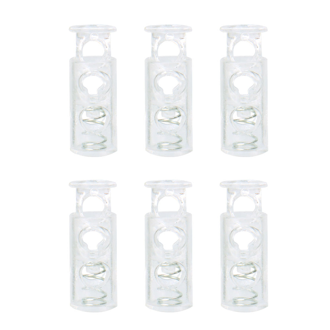 Uxcell 6pcs Plastic Spring Cord Locks Double Hole End Stoppers Fastener ...