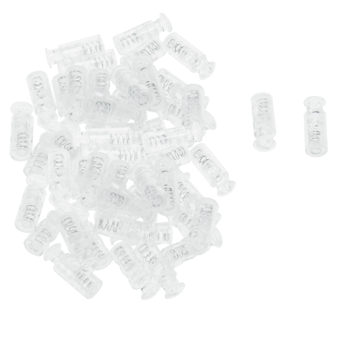 Uxcell 50pcs Plastic Spring Cord Locks Double Hole End Stoppers ...