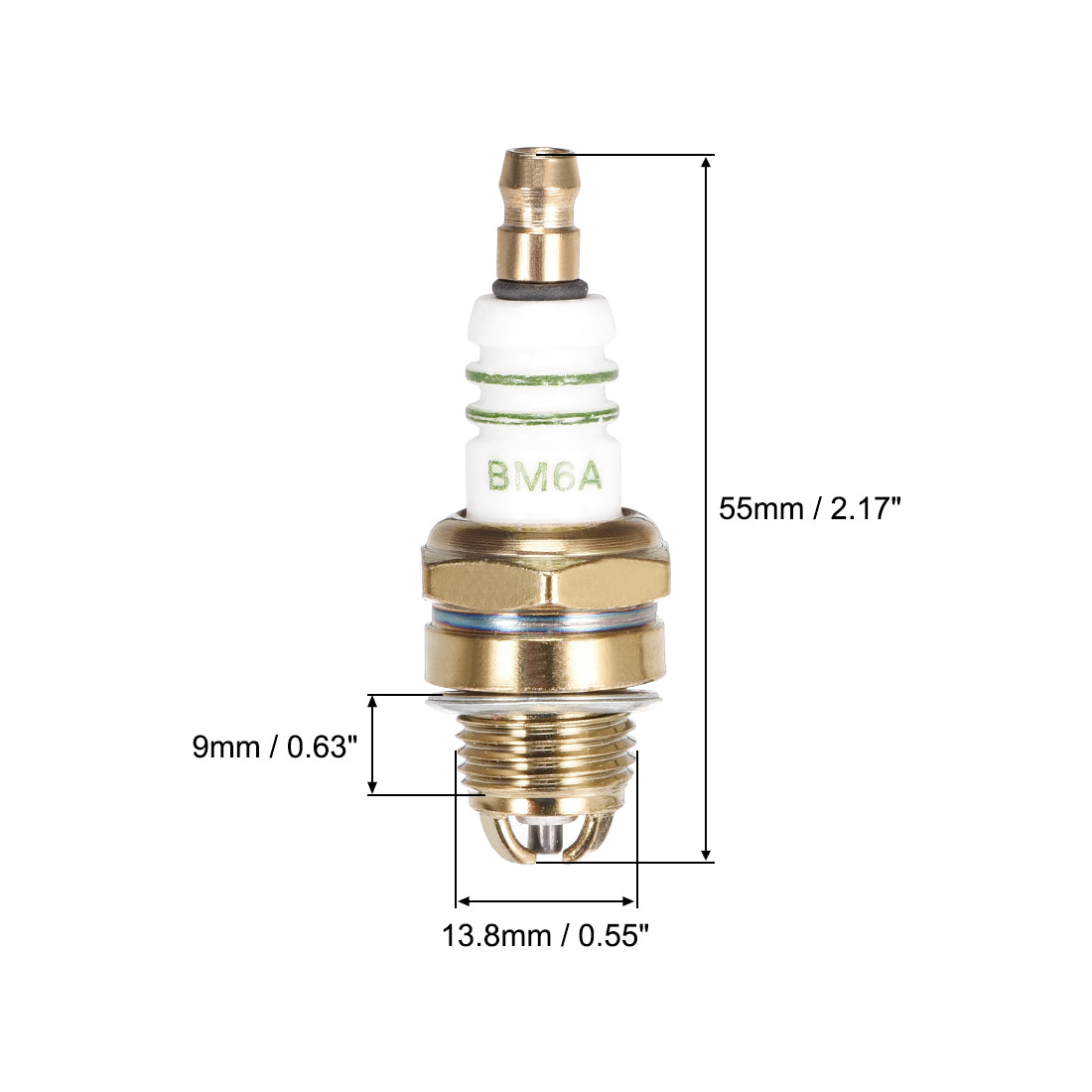 Uxcell BM6A Spark Plug 3 Electrode for M7 / L7T / CJ8 / 1560 Spark ...