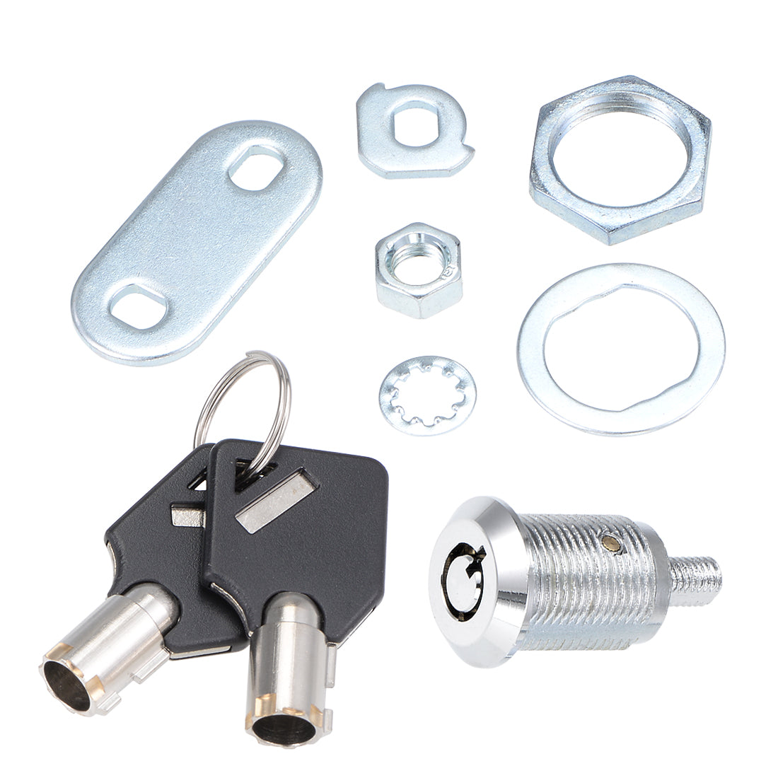 Uxcell Tubular Cam Lock 25mm Cylinder Length Chrome Finish Keyed Alike ...