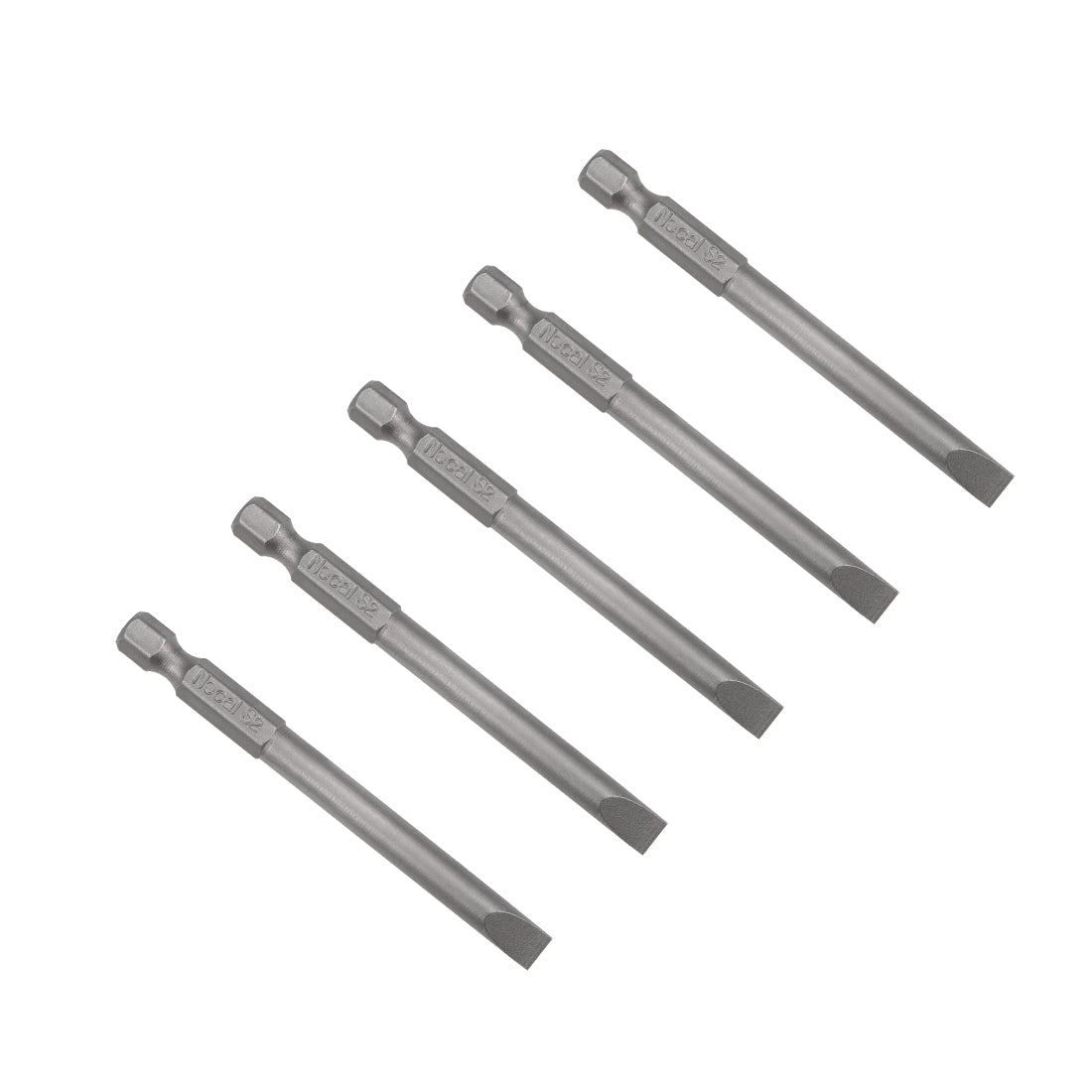 Uxcell 5 Pcs 6mm Slotted Tip Magnetic Flat Head Screwdriver Bits, 1/4 ...