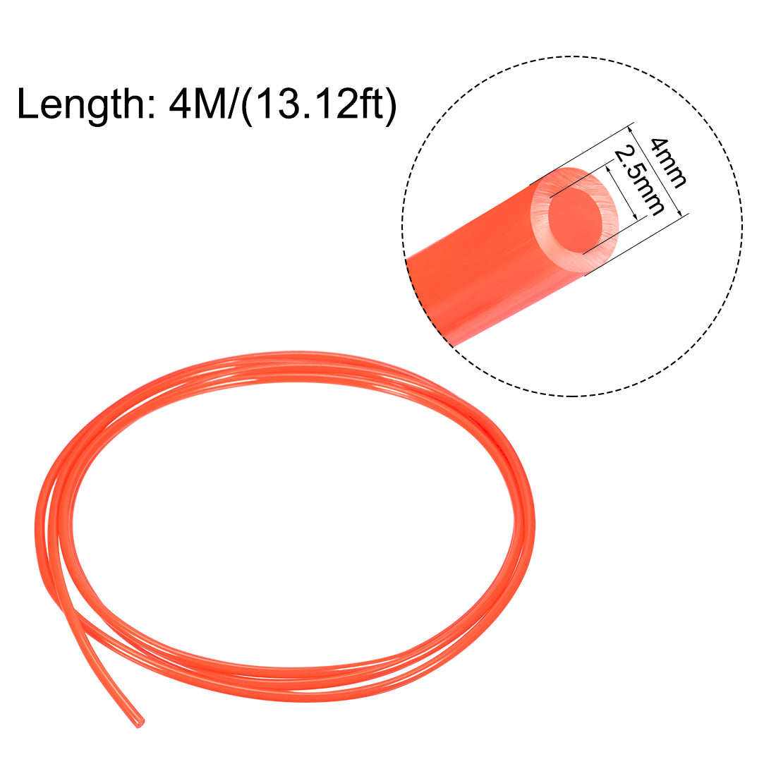 Uxcell Pneumatic Hose Tubing,4mm OD 2.5mm ID,Polyurethane PU Air Hose ...