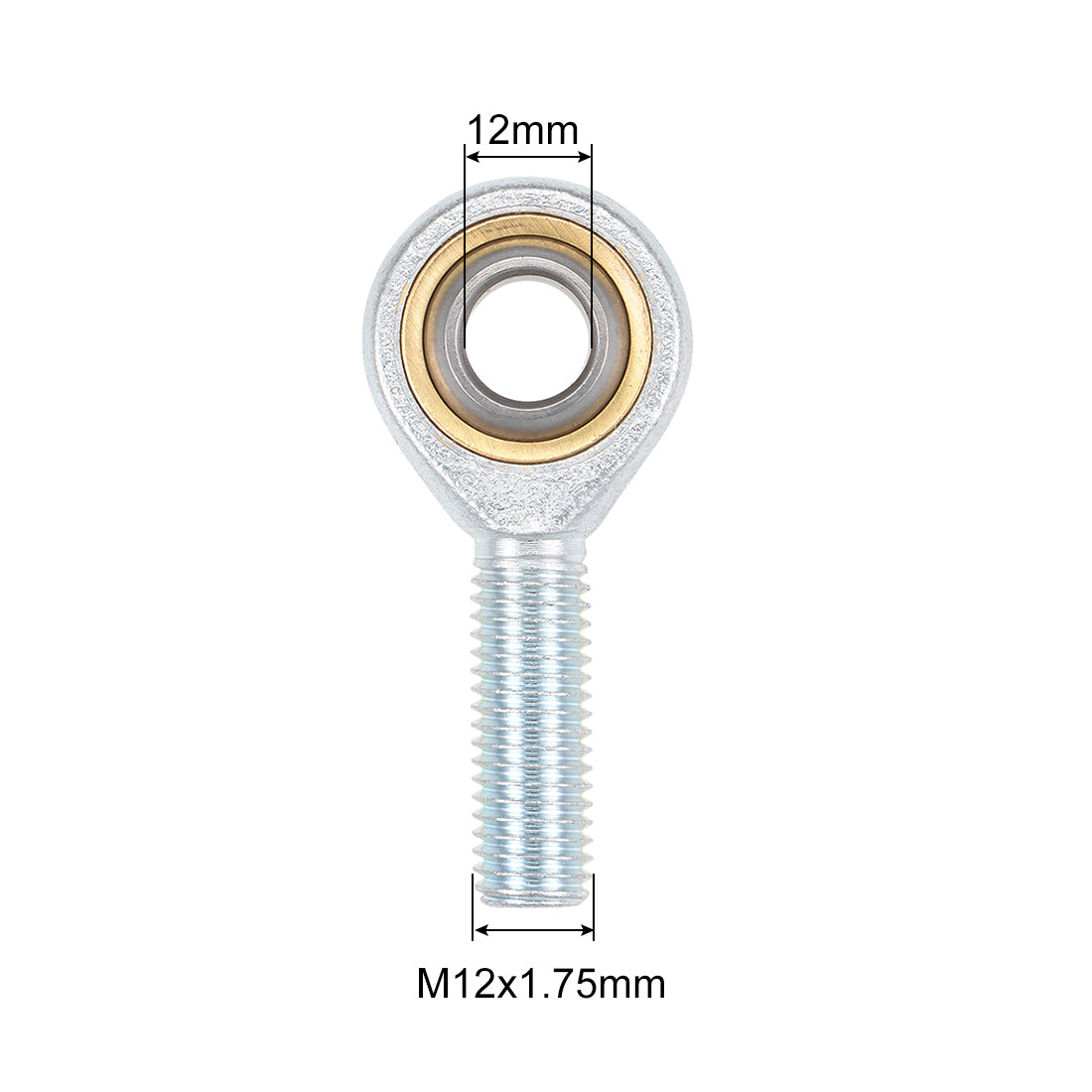 Uxcell 12mm Rod End Bearing M12x1.75mm Rod Ends Ball Joint Male Left ...