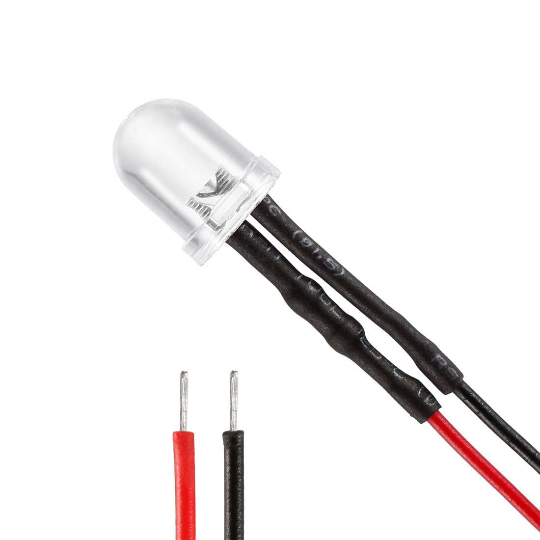 Uxcell Prewired LED Light DC 3-6V 20mA - 8mm White Pre Wired Round Top ...