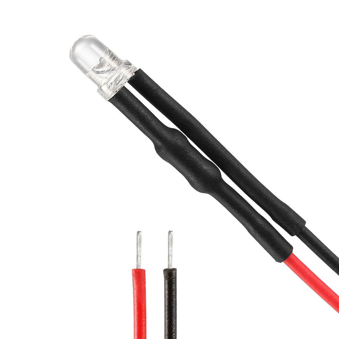 Uxcell 12pcs Mixed Colour 3mm LEDs Prewired Light DC3-5V 20cm Pre Wired ...