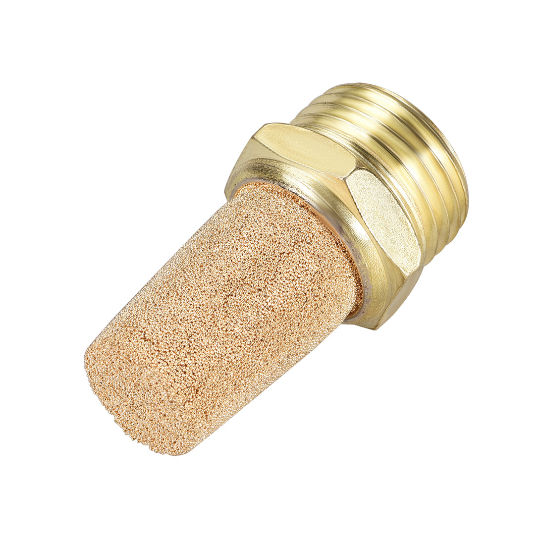 Uxcell Sintered Bronze Exhaust Muffler G1/2 - Brass Body Pneumatic Air ...