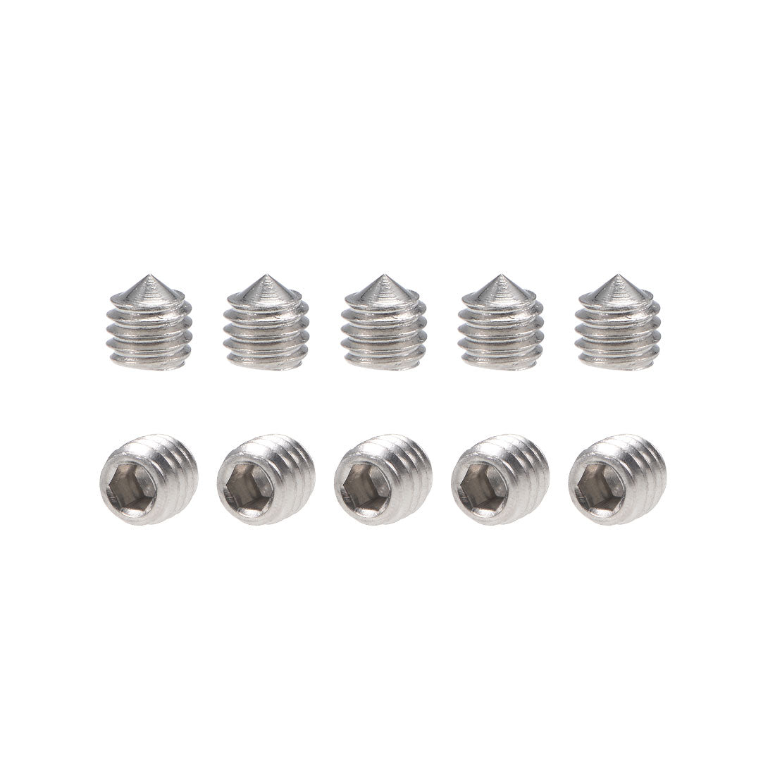 Uxcell 50Pcs M3x3mm Internal Hex Socket Set Grub Screws Cone Point 304 ...