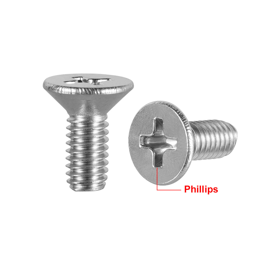Uxcell M4x10mm Flat Head Machine Screws, Phillips Cross Screw, 304 Stainless Steel, Fasteners ...
