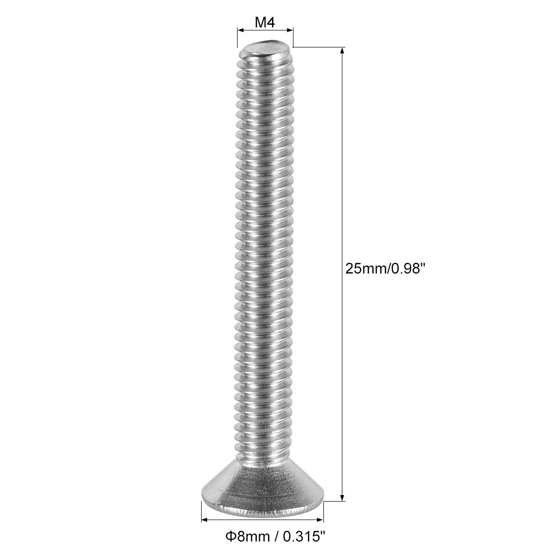 Uxcell M4x25mm Flat Head Machine Screws Phillips Cross Screw 304 Stainless Steel Fasteners Bolts ...