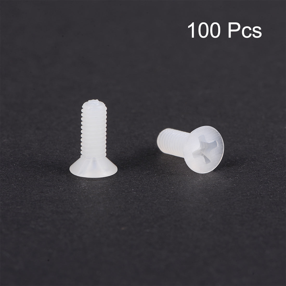 Uxcell M3x8mm Threaded Nylon Screws, Phillips Cross Flat Head Machine ...