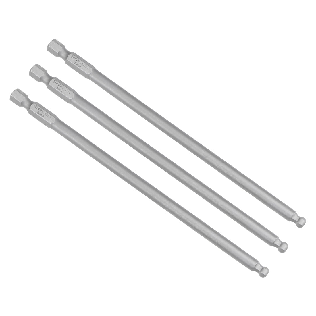 Uxcell Ball End Screwdriver Bits, S2 Magnetic Drill Bits w Hex Shank ...