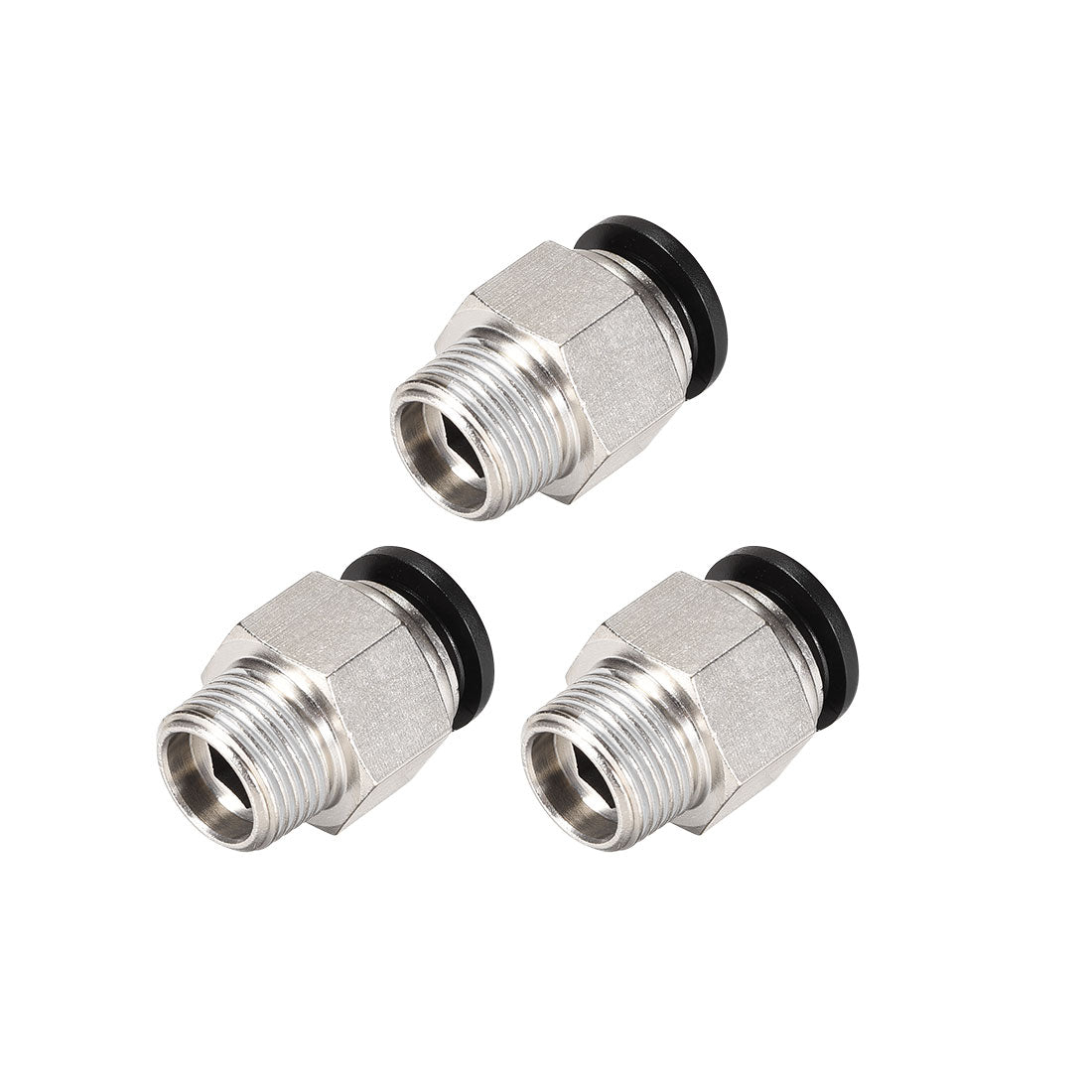 Uxcell Straight Pneumatic Push to Quick Connect Fittings 3/8NPT Male x ...