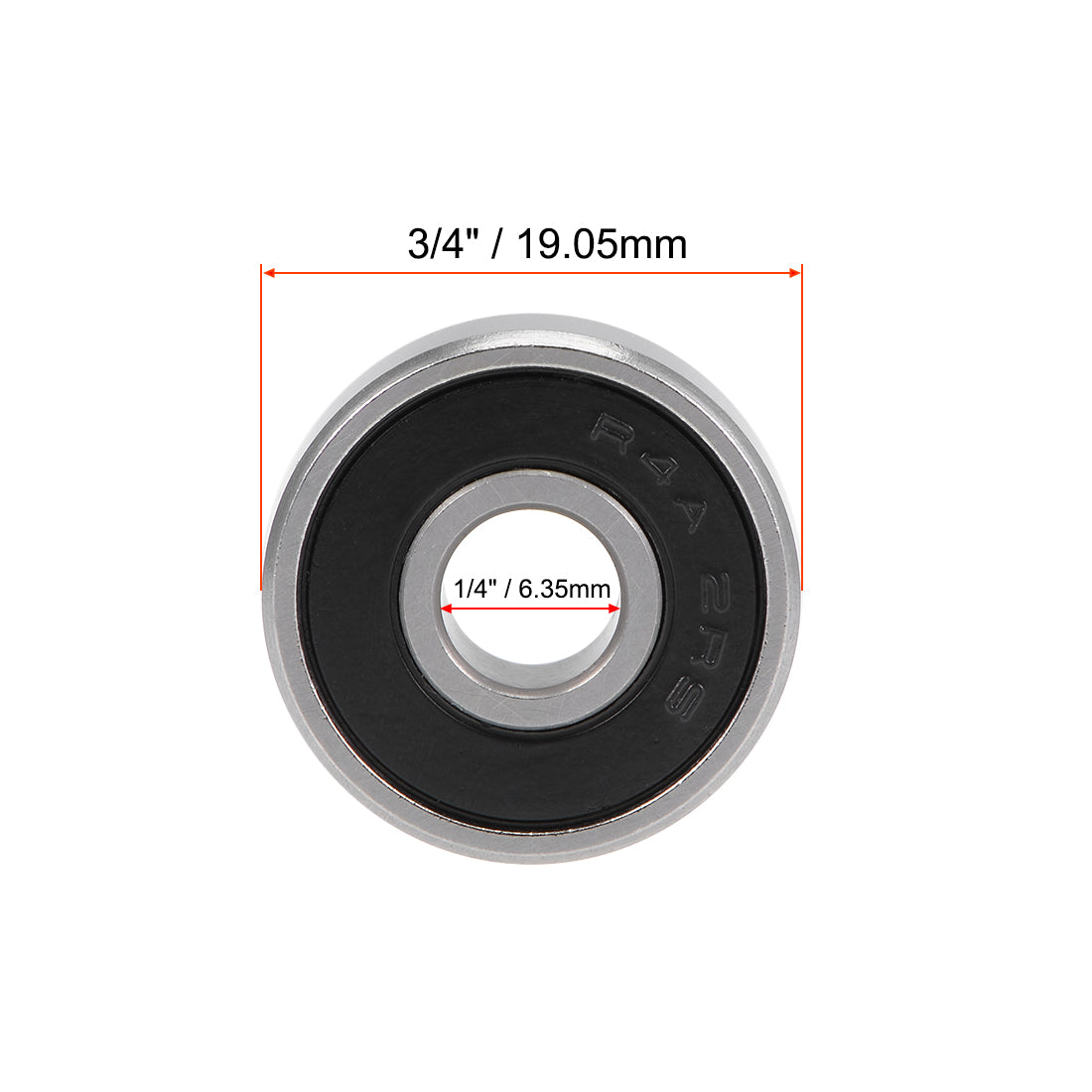 Uxcell R4A-2RS Deep Groove Ball Bearing 1/4"x3/4"x9/32" Sealed Z2 Lever ...