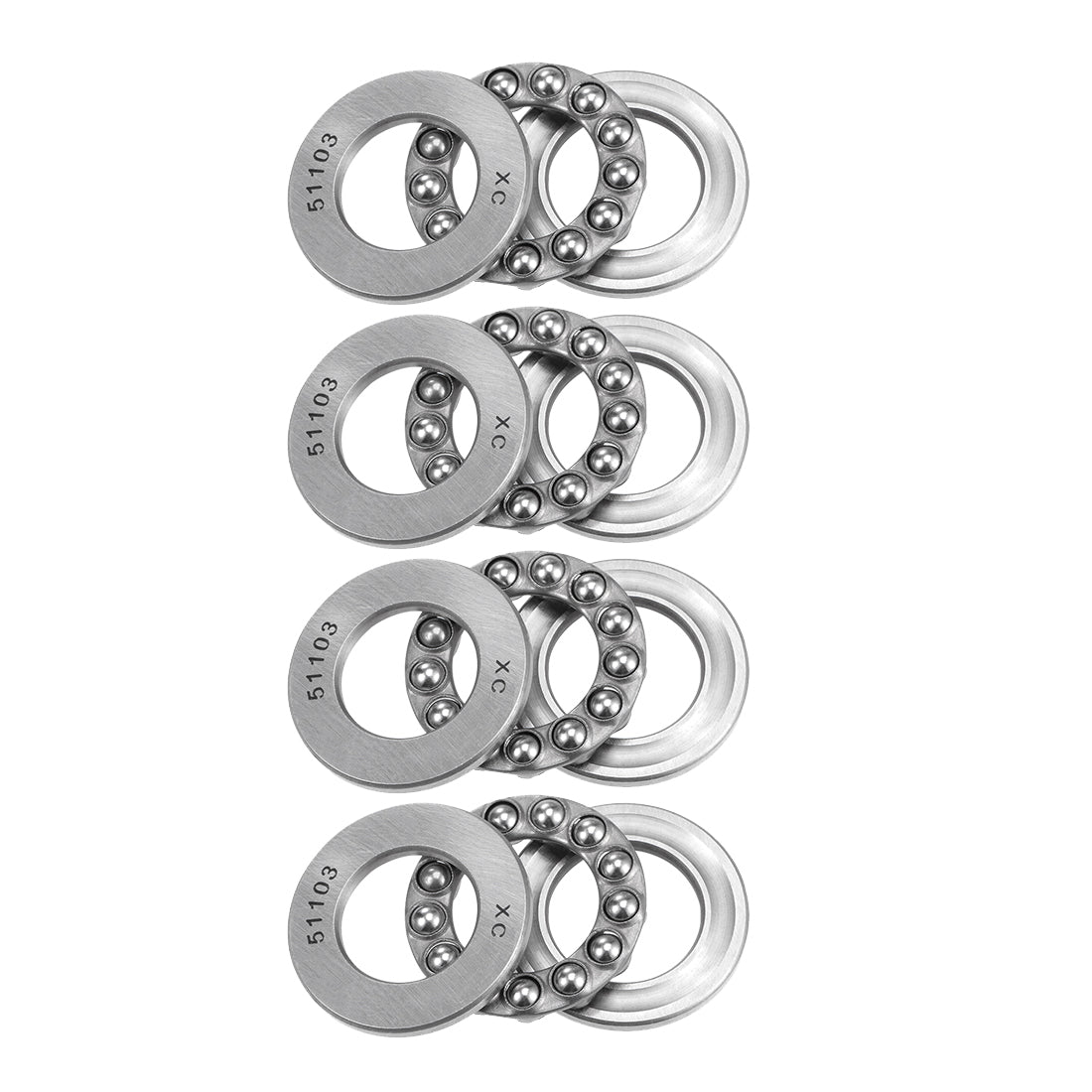 Uxcell 51103 Miniature Thrust Ball Bearing 17x30x9mm Chrome Steel with ...