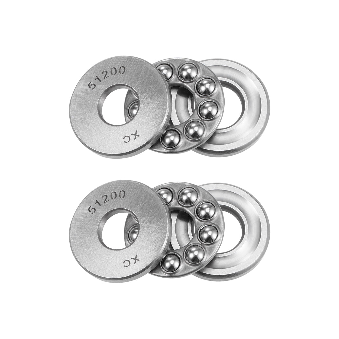 Uxcell 51200 Miniature Thrust Ball Bearing 10x26x11mm Chrome Steel with ...