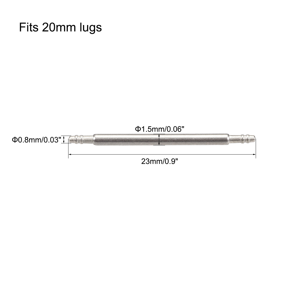 Uxcell Spring Bar Pins 20mmx1.5mm Double Fringe 316 Stainless Steel for ...