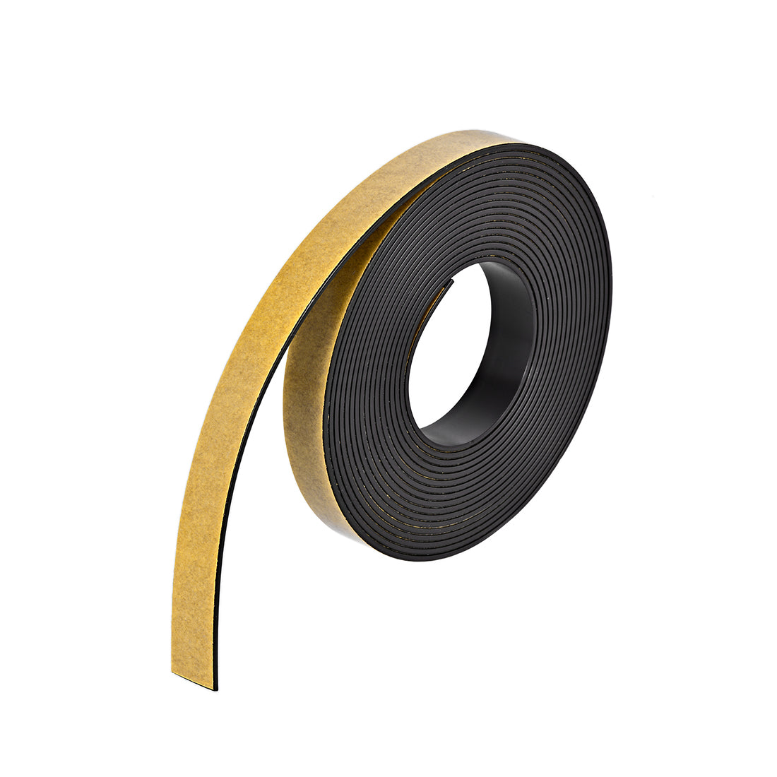 Uxcell Adhesive Black Magnetic Strip with Yellow Cover 25/64 Inch x 9.8 ...