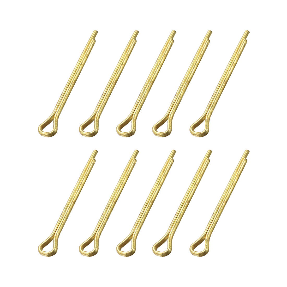 Uxcell Split Cotter Pin - 2mm x 20mm Solid Brass 2-Prongs Gold Tone ...