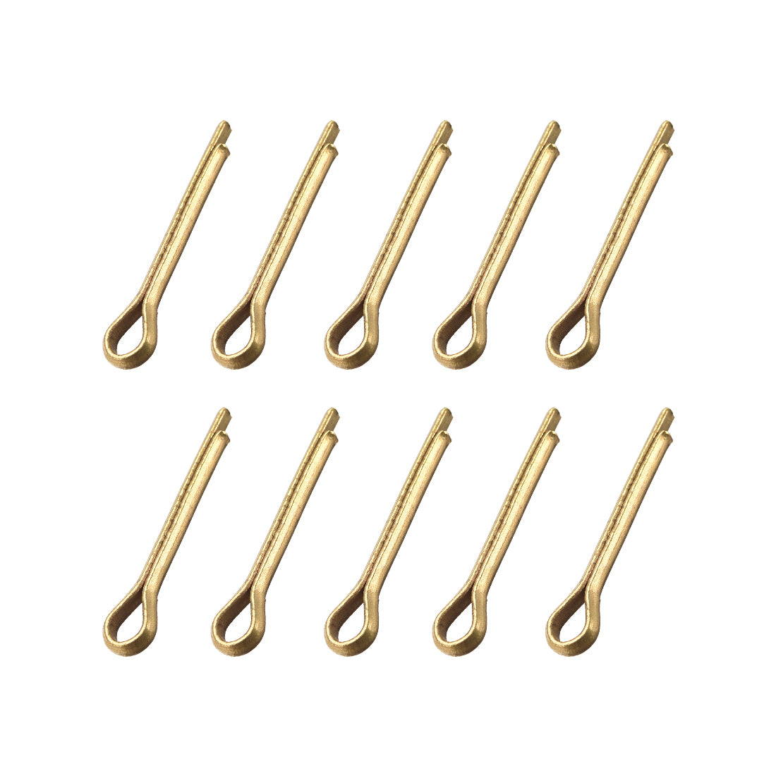 Uxcell Split Cotter Pin - 3mm x 20mm Solid Brass 2-Prongs Gold Tone ...
