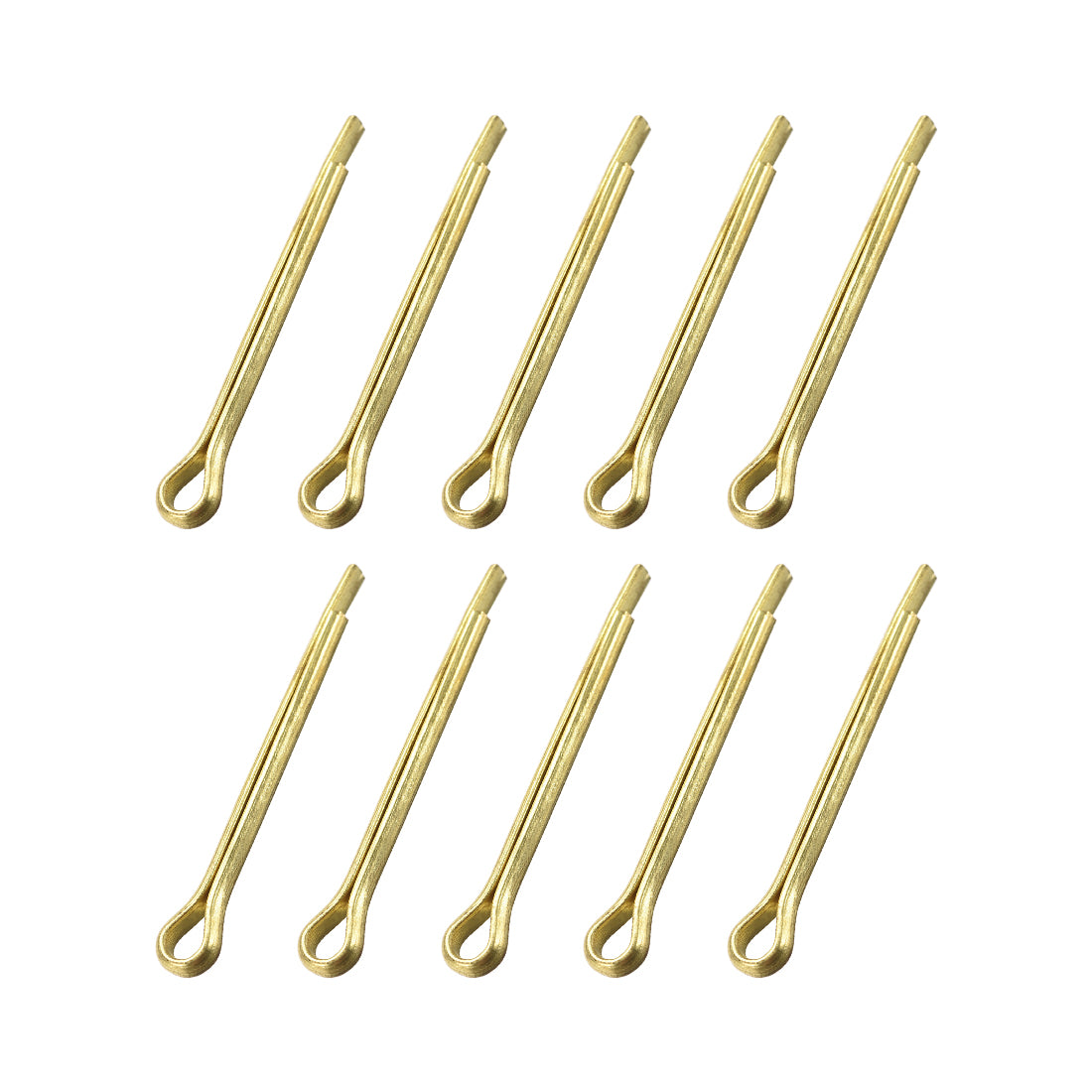Uxcell Split Cotter Pin - 3mm x 30mm Solid Brass 2-Prongs Gold Tone ...