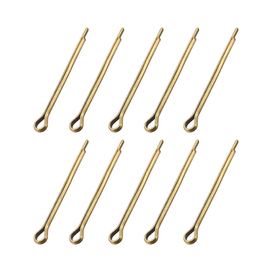 Uxcell Split Cotter Pin - 3mm x 40mm Solid Brass 2-Prongs Gold Tone ...