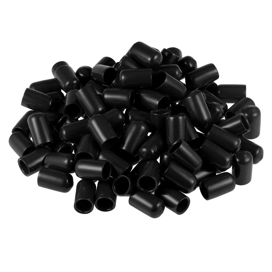Uxcell 200pcs 10mm Round Black Vinyl End Cap Screw Thread Protector ...