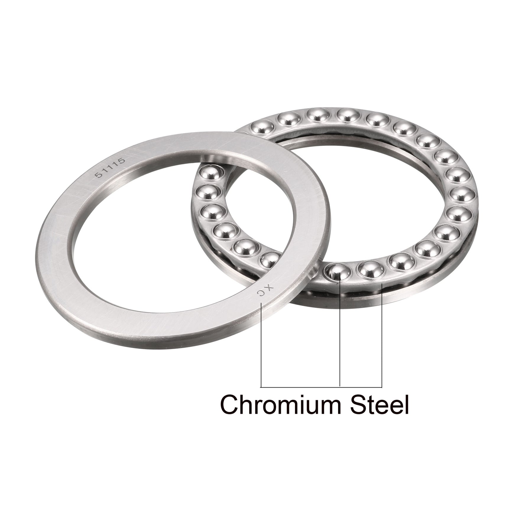 Uxcell 51115 Miniature Thrust Ball Bearing 75x100x19mm Chrome Steel ...