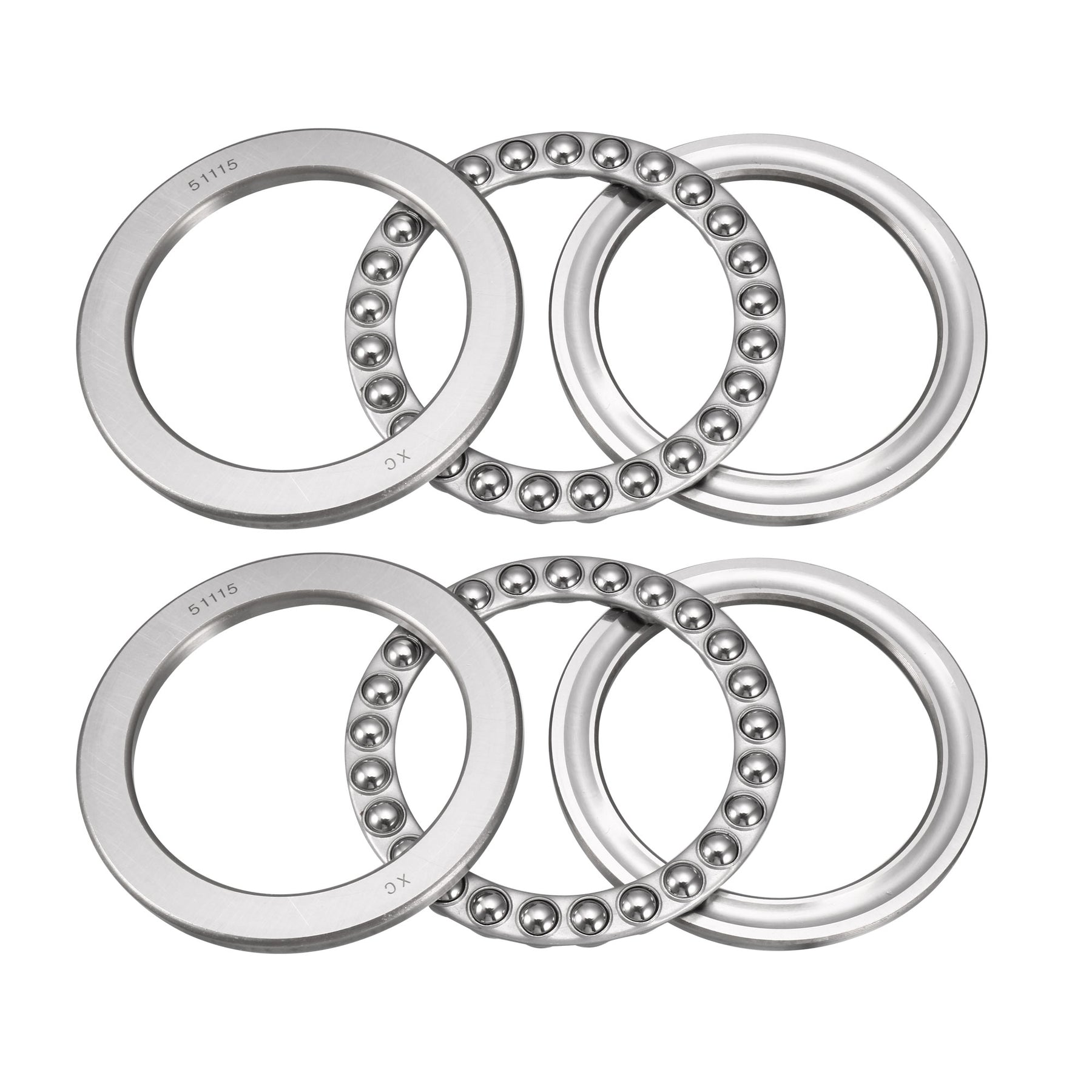 Uxcell 51115 Miniature Thrust Ball Bearing 75x100x19mm Chrome Steel ...
