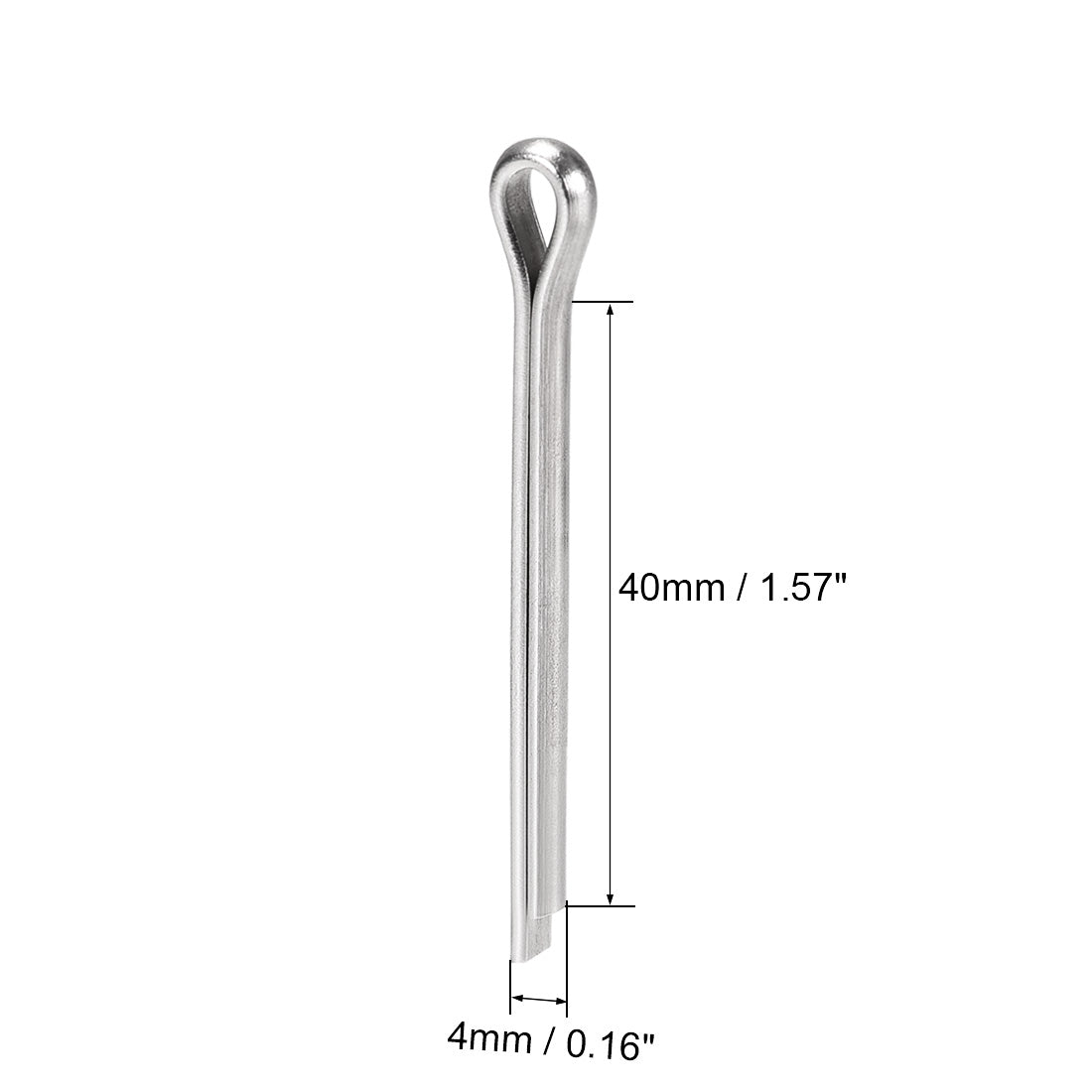 Uxcell Split Cotter Pin - 4mm x 40mm 304 Stainless Steel 2-Prongs ...