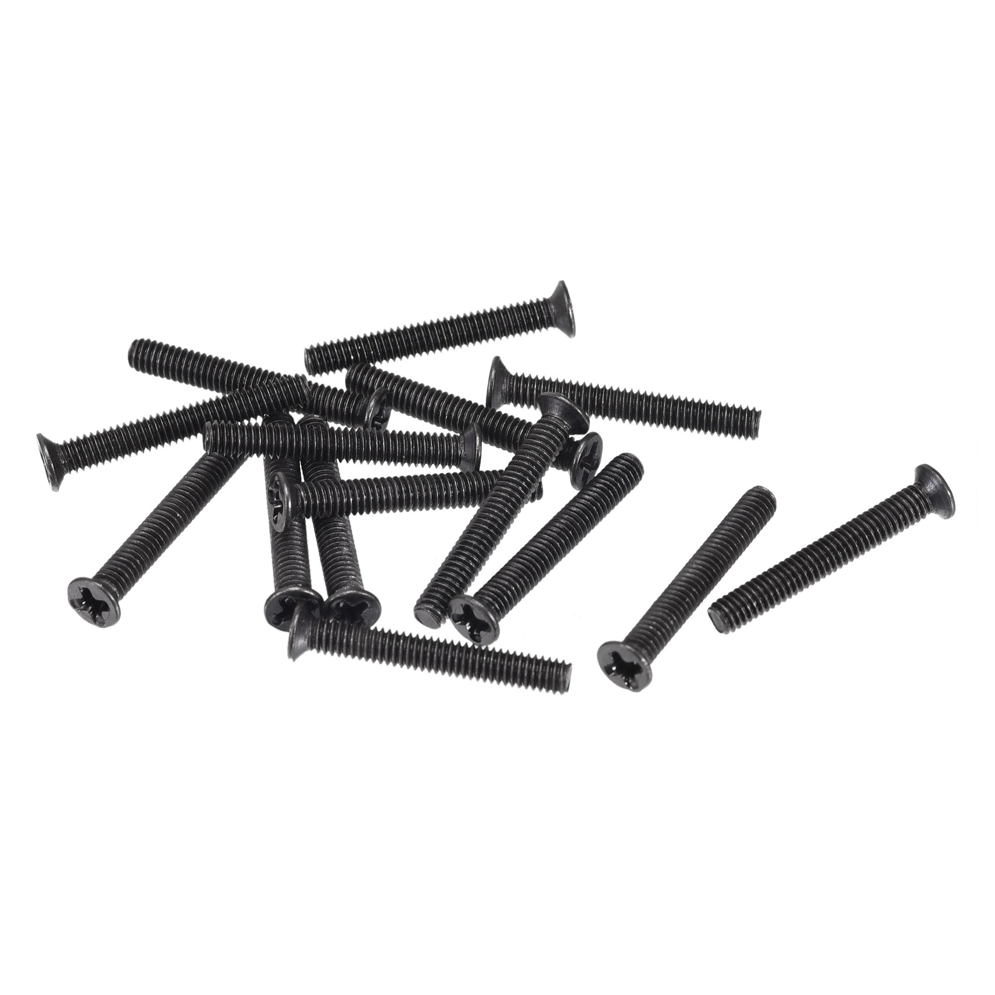 Uxcell M2.5 x 18mm Phillips Flat Head Screws Carbon Steel Machine ...