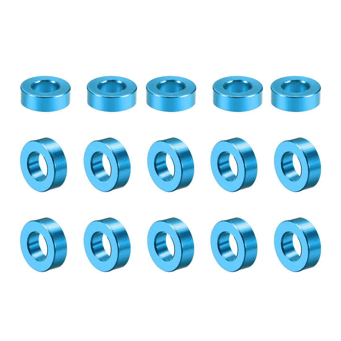 Uxcell 15 Pcs Round Aluminum Standoff Column Spacer 3.1x6x2mm(IDxODxH ...
