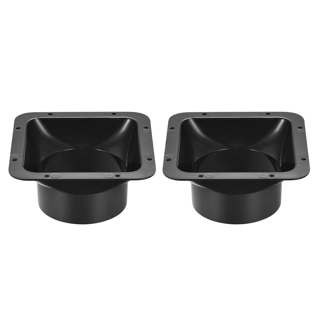 Uxcell Black Duct Connector Square Flange ABS Plastic Air Outlet Inlet ...