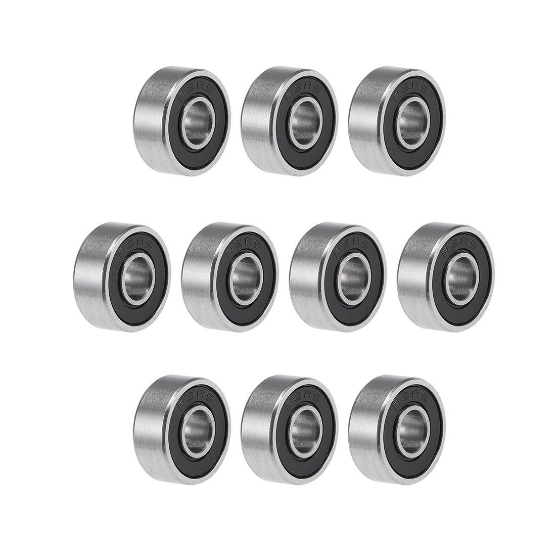 Uxcell R3-2RS Ball Bearings 3/16x1/2x10/51" Double Sealed Chrome Steel ...