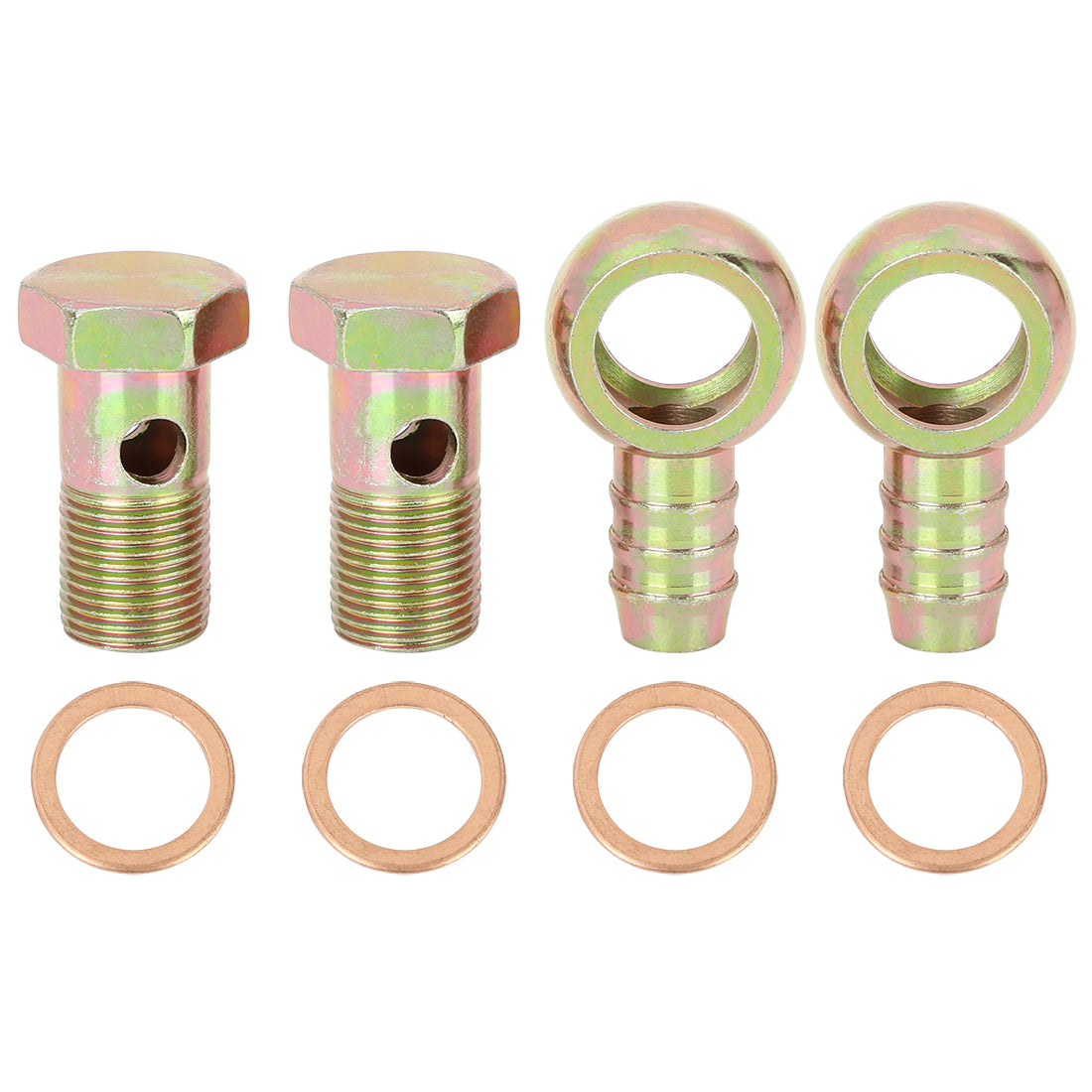 2 Sets 18mm Banjo Hose Barb Bolt Fitting Banjo Bolt Washer Metal for ...
