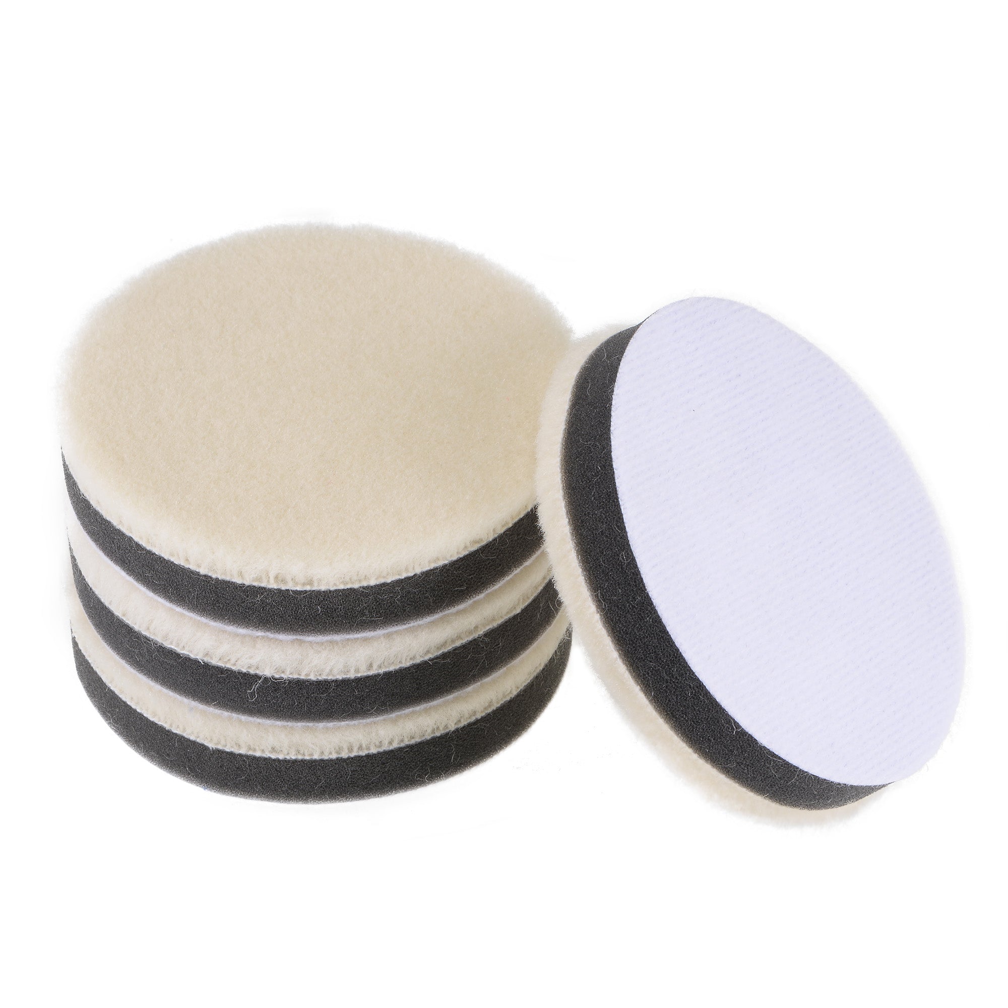 Uxcell 3" Wool Felt Sponge Polishing Pad Hook and Loop Fine Polishing 4 ...