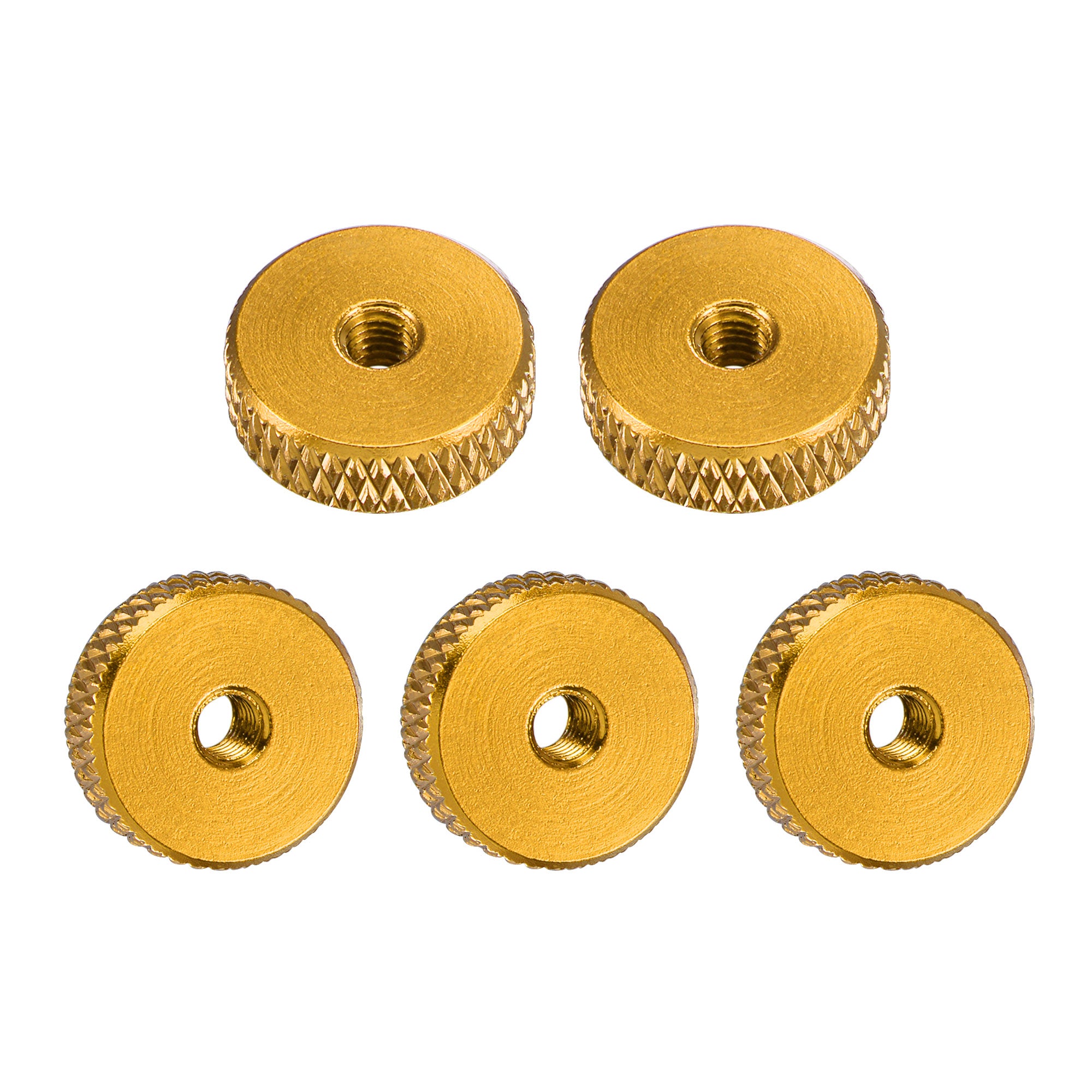 Uxcell M3x12mmx4mm Flat Knurled Nut Thumb Nuts Adjusting Aluminum Alloy ...
