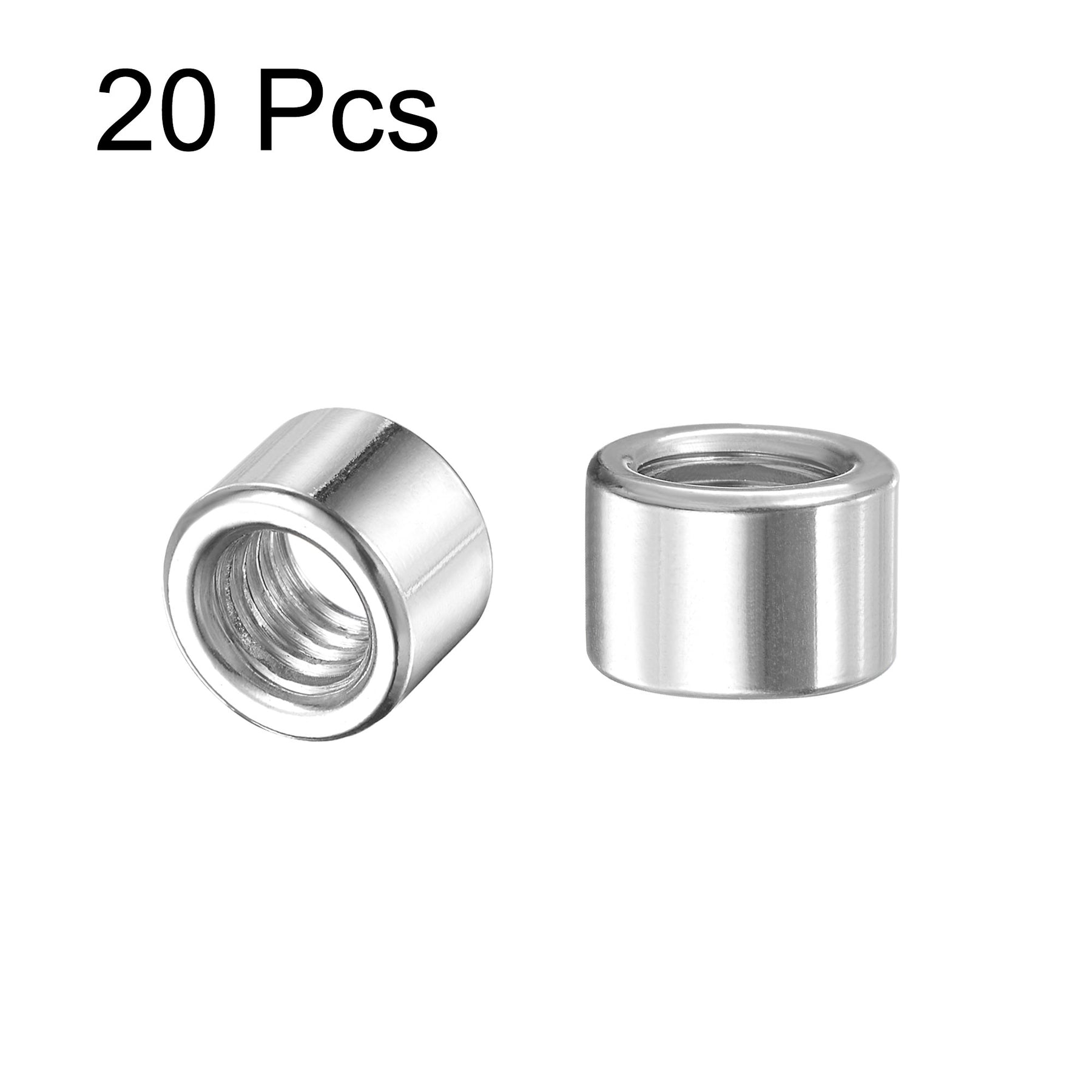 Uxcell M8x12mmx8mm Weld On Bung Nut Threaded 201 Stainless Steel Insert ...