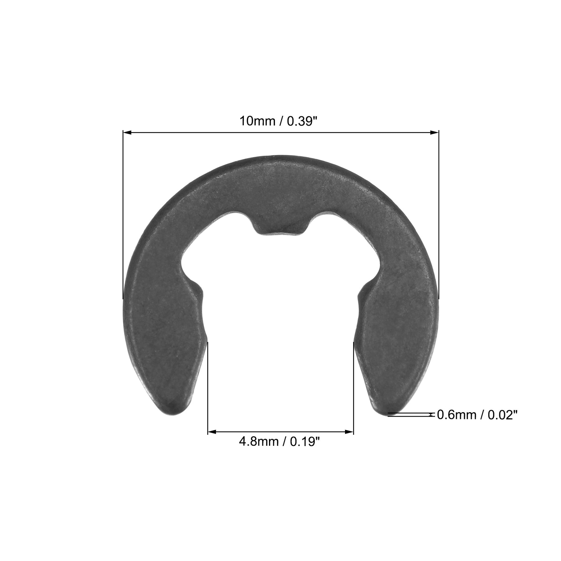 Uxcell E-Clip Circlip 10mm External Retaining Shaft Ring Carbon Steel ...
